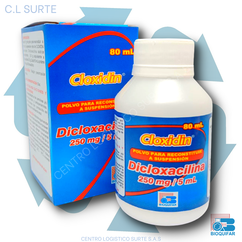 CLOXIDIN 250 MG SUSP X 80 ML DICLOXACILINA BIOQUIFAR | CLSURTE CLOXIDIN 250 MG SUSP X 80 ML DICLOXACILINA BIOQUIFAR | CLSURTE